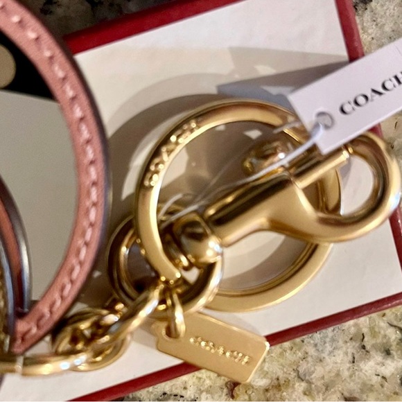 Coach | Accessories | Coach Pink Mirror Bag Charm Keychain Fob In ...